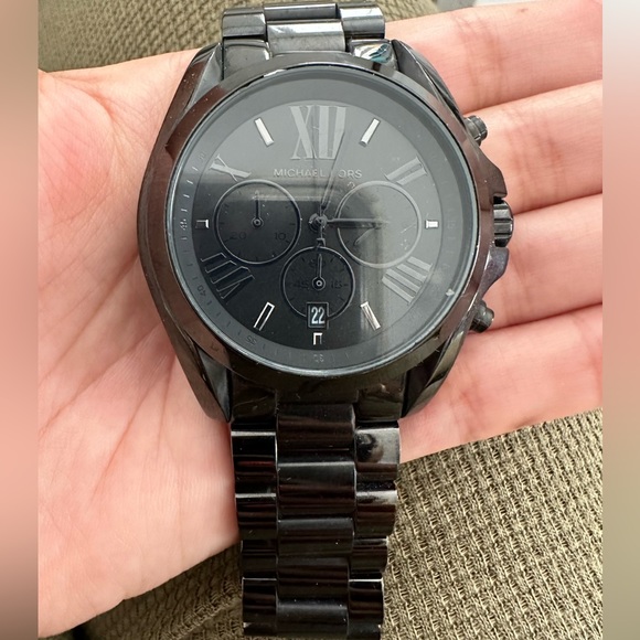 Michael Kors | Accessories | Michael Kors Stainless Steele Black Watch ...